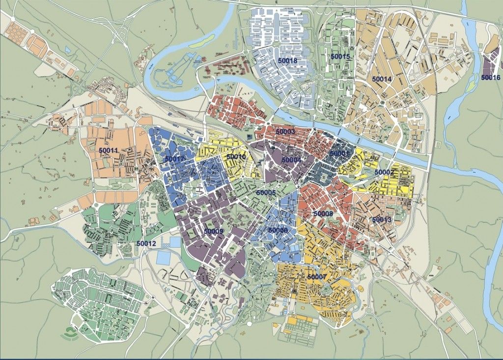 Mapa Zaragoza Vectorial. Formatos Vector Freehand, Illustrator y Eps